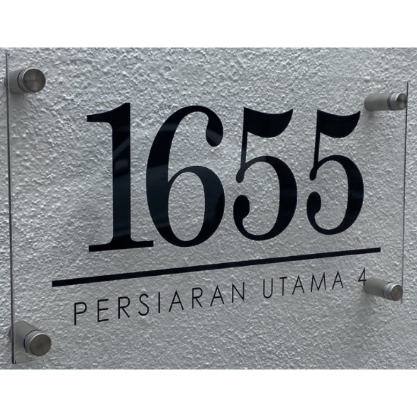 Modern House Number Plate Acrylic Double Layer 12inch x 6inch Custom ...