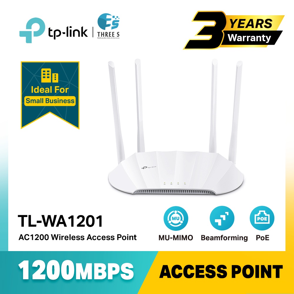 TP-Link TL-WA1201 AC1200 Mu-Mimo Gigabit Business Access Point Range Extender Passive POE ...