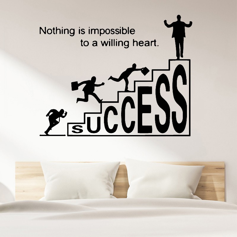 Motivation Vinyl Wall Sticker Quotes Success wallpaper Office Study ...