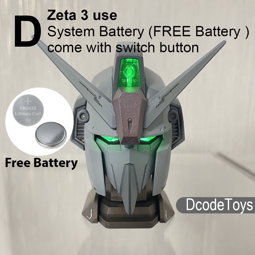 LED ZETA light touch USB / Battery set - for BANDAI Exceed Model Zeta Head use - gunpla gundam ...