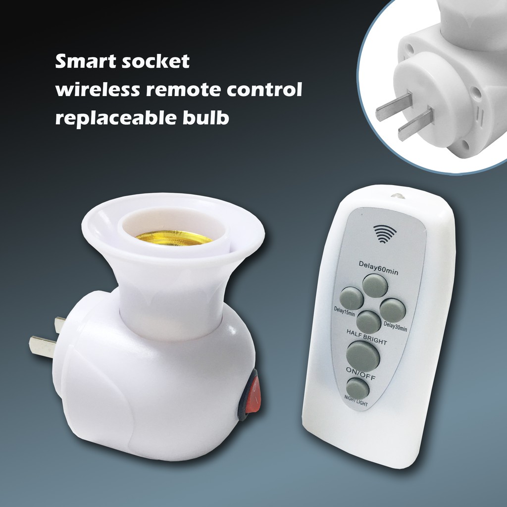 E27 remote control wireless plug lamp holder , used for living room ...