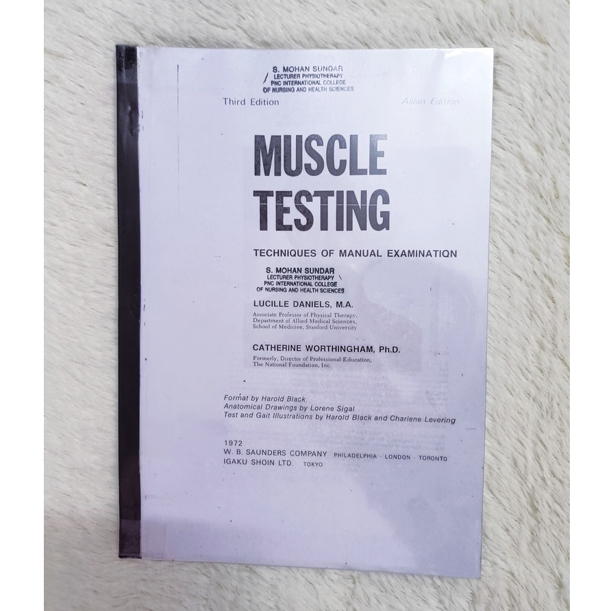 Muscle Testing Techniques of Manual Examination 3rd Edition (Photocopy ...