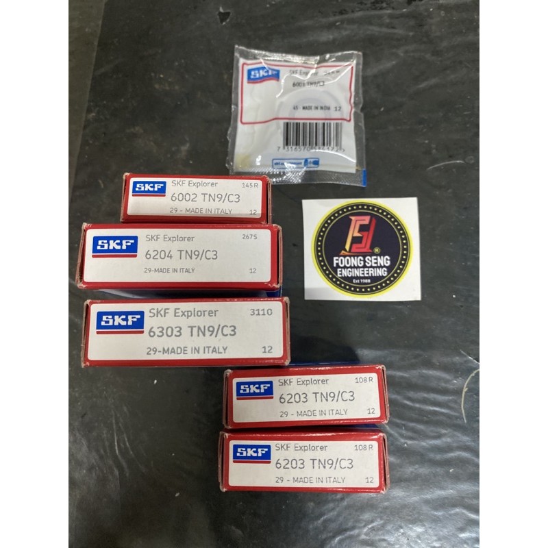 SKF 6203 / 6001 / 6303 / 6002 / 6202 / 6204 / 6205 6304 SKF TN9 C3 / C4 ...