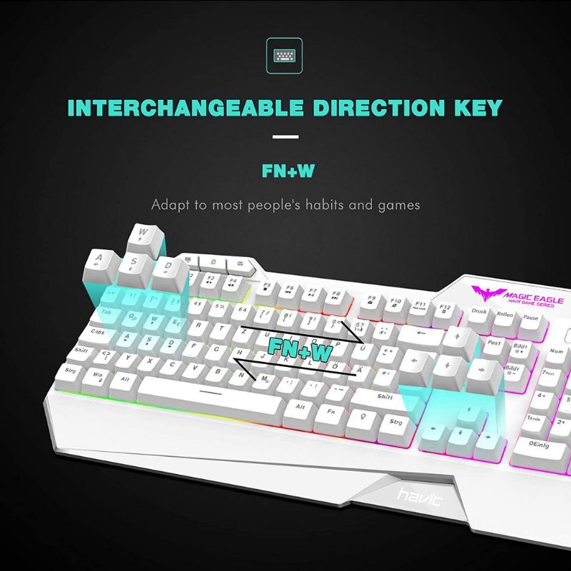 [Ready Stock]havit DE Layout Rainbow Gaming Keyboard and Mouse Combo ...