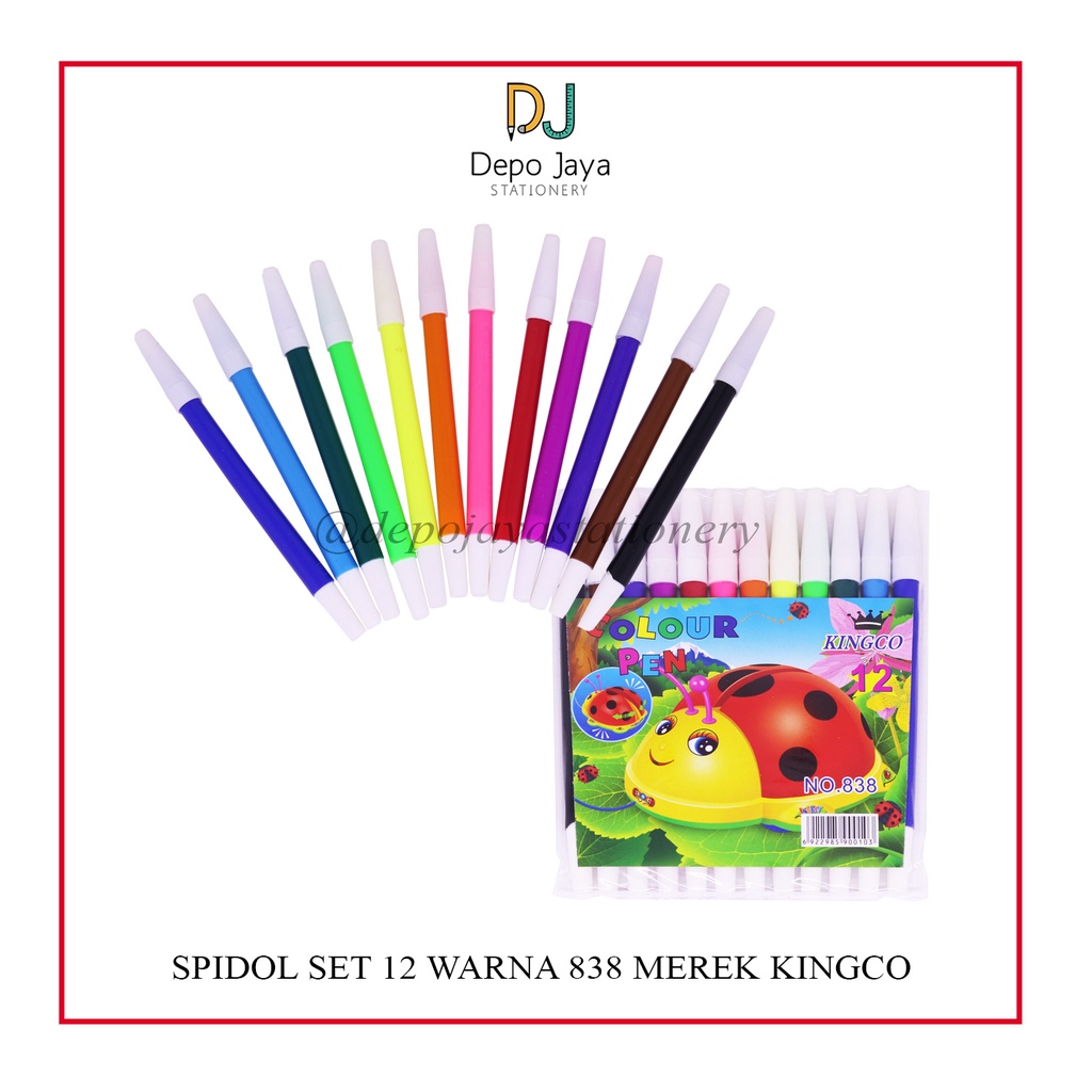 Small Color Markers 12 colors 838 kingco brand /Colour Pen (Set ...