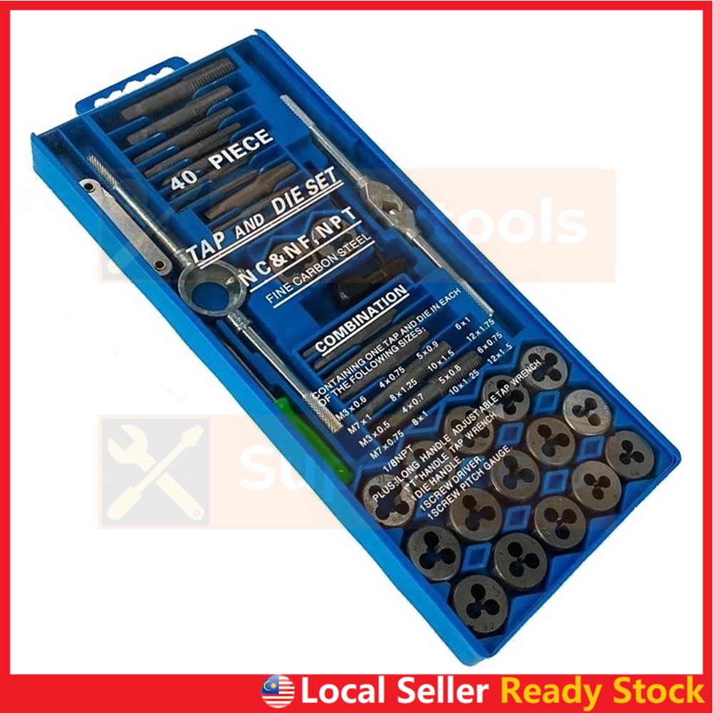 12/20/40pcs Tap And Die Set Tap Wrench Die Handle Screw Thread ...