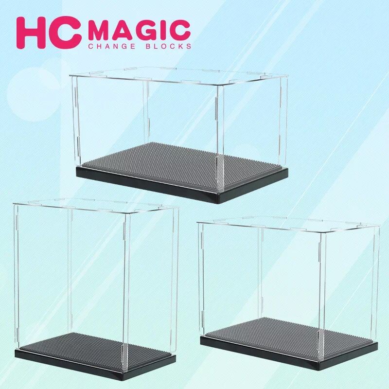 HC Magic Clear Acrylic Plastic Display Case Perspex Box Dustproof ...