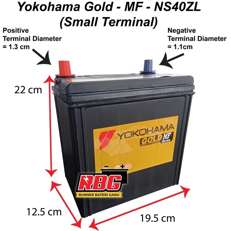 BATERI KERETA NS40ZL YOKOHAMA MF-CAR BATTERY PERODUA MYVI AXIA KANCIL ...