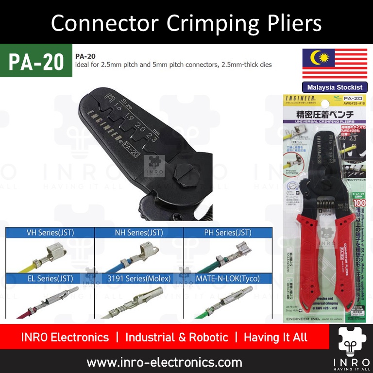Connector Crimping Pliers, Crimping Tool, Japan Engineer PA series, PA-09 / PA-20 / PA-21 ...