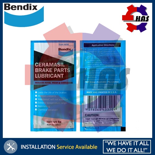 BENDIX CERAMASIL BRAKE PARTS LUBRICANT BRAKE PAD GREASE METAL SHEET ...
