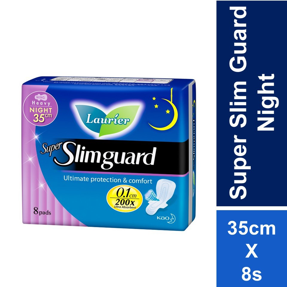 LAURIER Super Slimguard Night 35cm x 8s | Shopee Malaysia