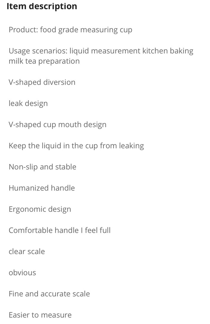 500ml 1Litres Kitchen Transparent Handle Measuring Cylinder Baking ...