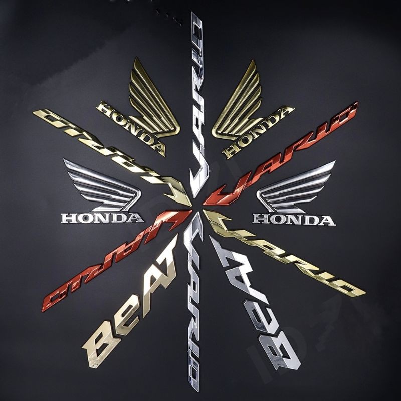 Honda Logo / Vario Logo / 2 PCS Logo Honda Vario 3D Embossed Chrome ...