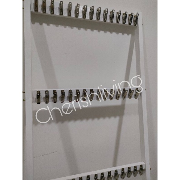 Rak Tudung Ladder 4 tier Kayu / Hijab Organizer Hanger Rack Wood ...