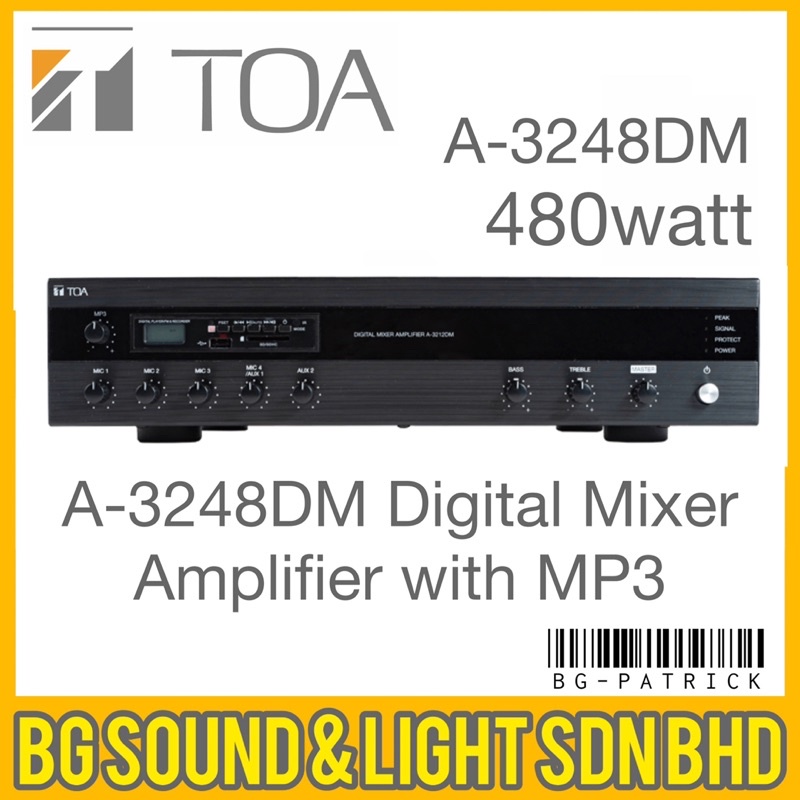 TOA A-3248DM Digital Mixer Amplifier with MP3 USB BLUETOOTH | MOSQUES | MASJID | SURAU | SEKOLAH ...