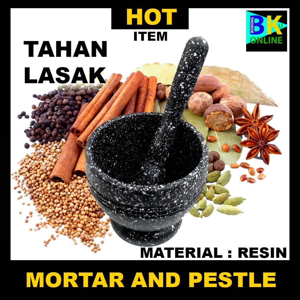 Kitchen Lesung dan Alu / Mortar and Pestle. Resin-based (BUKAN batu ...