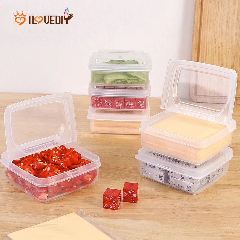 2PCS Japanese-style Flip-top Cheese Slices Storage Box Flip-top Food ...