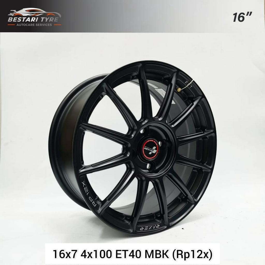 (RP12X) NEW SPORT RIMS LIGHT WHEELS RAXER FLOW FORMING 16 INCH 16x7 4x100 ET40 MBK READY STOCK ...