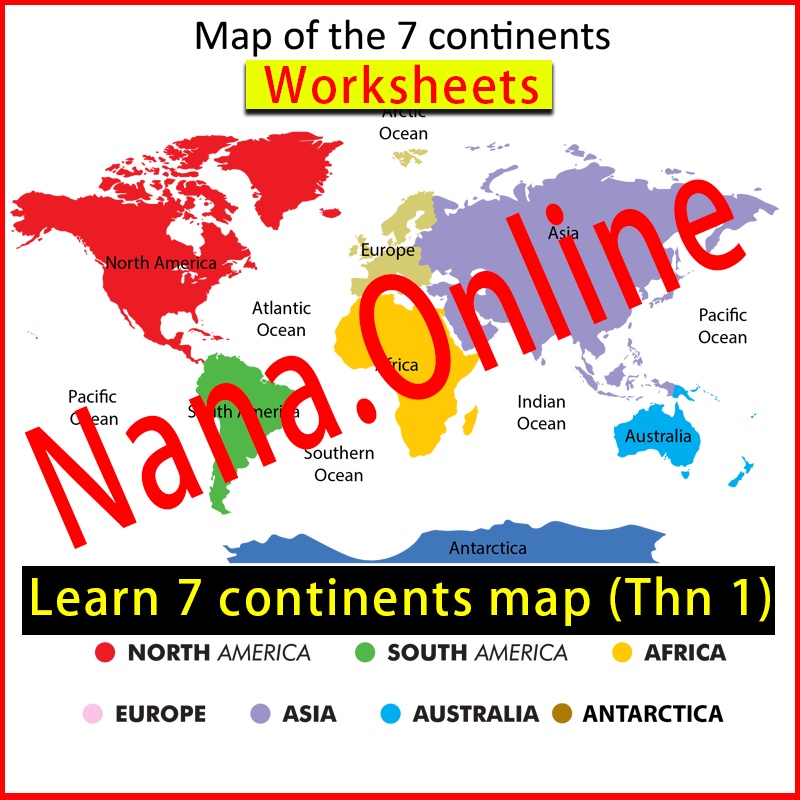 7 Continent Map Worksheet in PDF | Shopee Malaysia