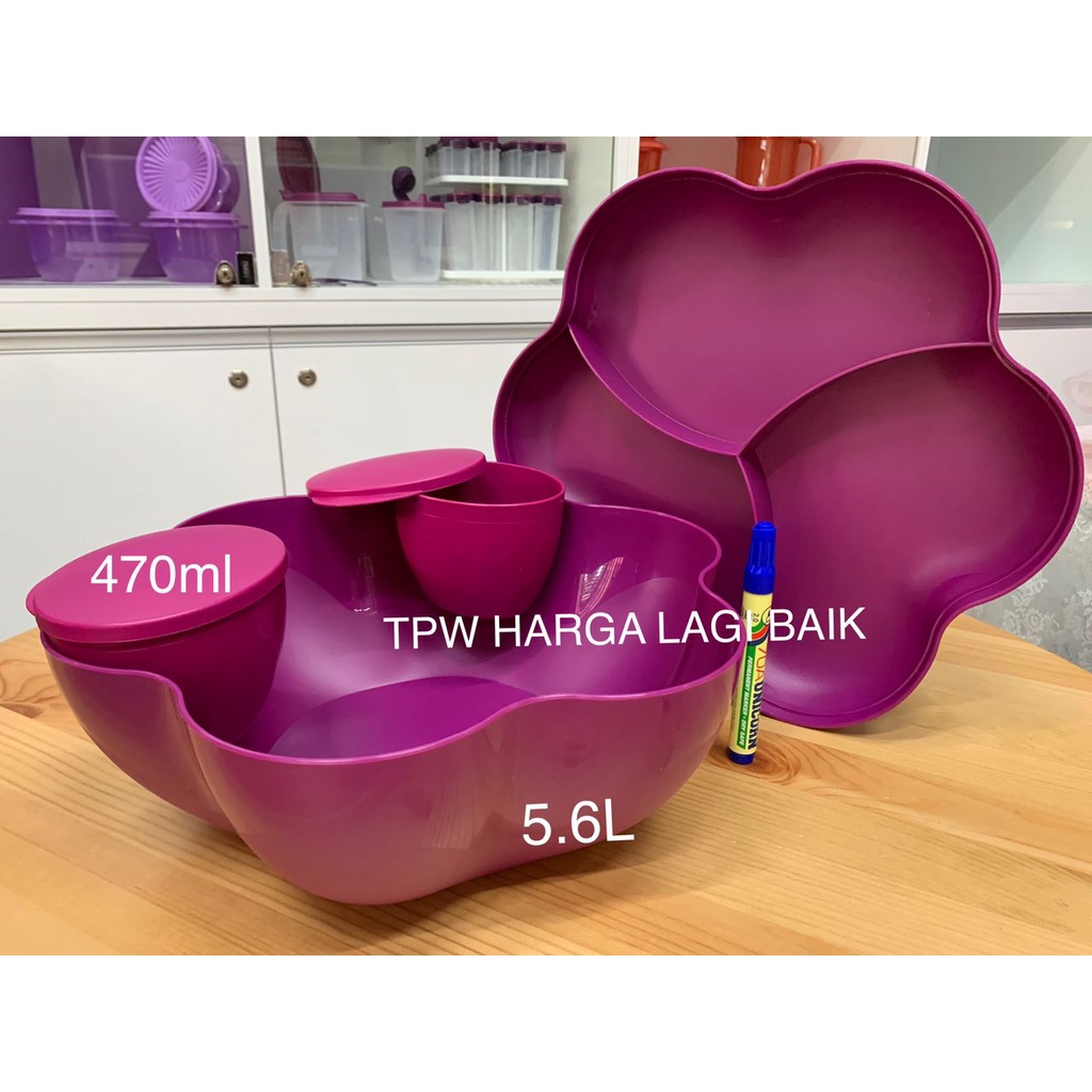 Tupperware Chip N Dip Bowl Set, Bekas Snek & Sos 2 Dalam 1 | Shopee ...