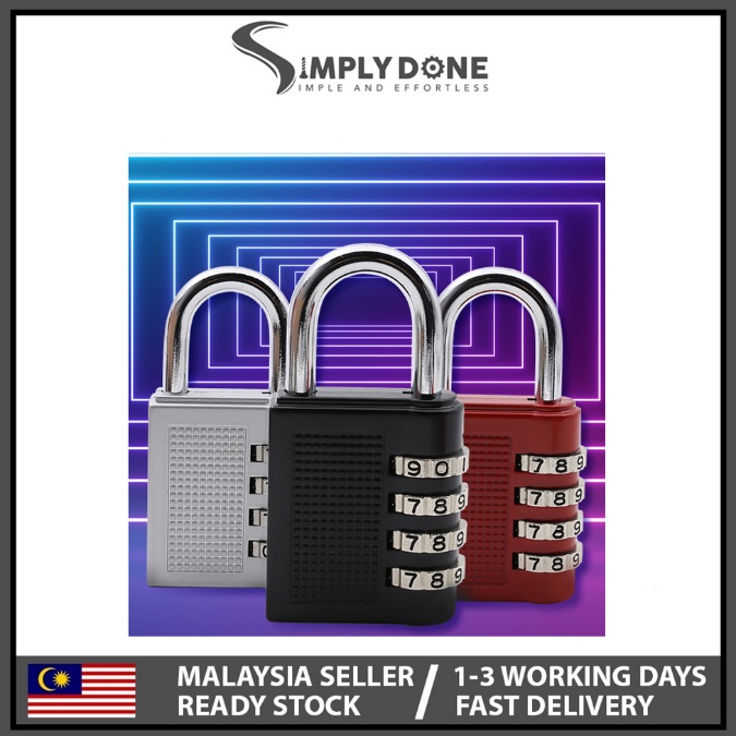 SIMPLYDONE 4 Digit Locker Dial Combination Code Number Lock Padlock for ...