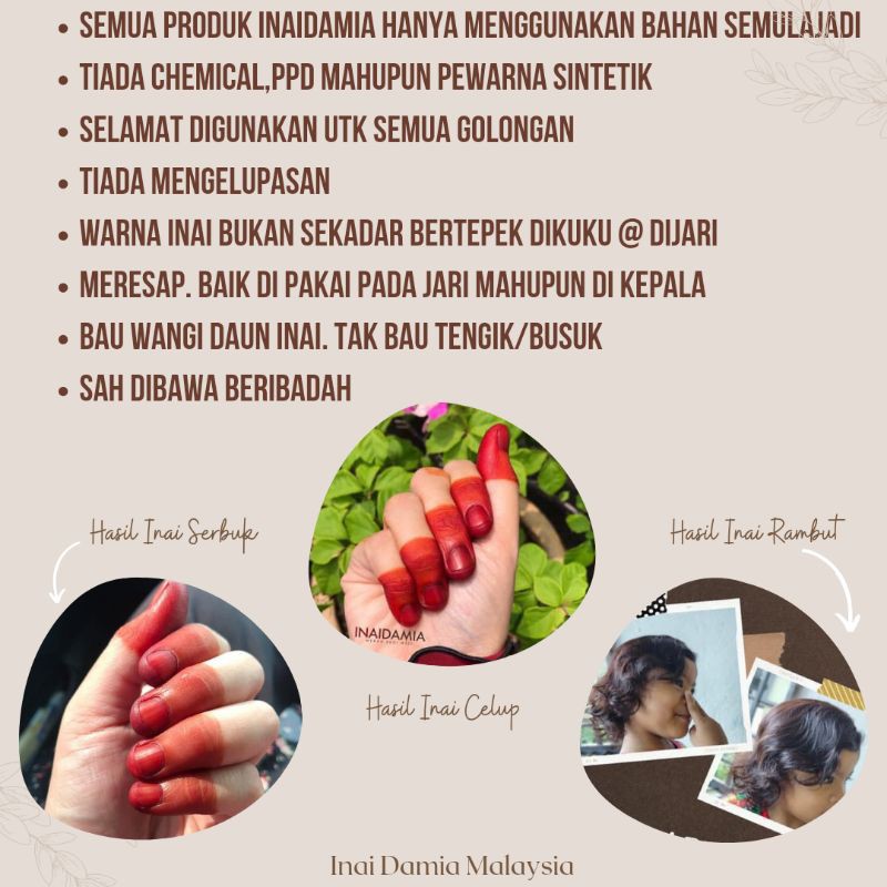 𝗜𝗡𝗔𝗜𝗗𝗔𝗠𝗜𝗔 𝗖𝗘𝗟𝗨𝗣 𝗠𝗘𝗥𝗔𝗛 & 𝗜𝗡𝗔𝗜 𝗦𝗘𝗥𝗕𝗨𝗞 𝗗𝗔𝗨𝗡 𝗔𝗦𝗟𝗜 + Freegift (ready stock ...