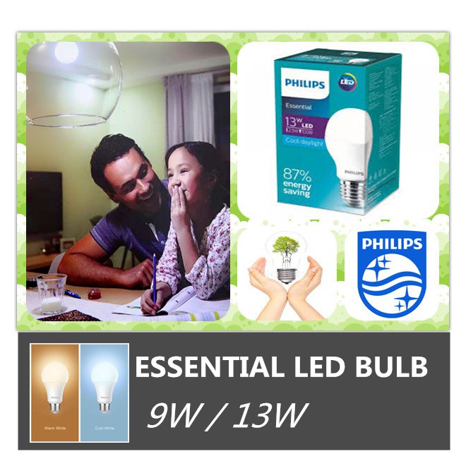 PHILIPS LED ESSENTIAL BULB 9W 13W [ 6 unit ] | Shopee Malaysia
