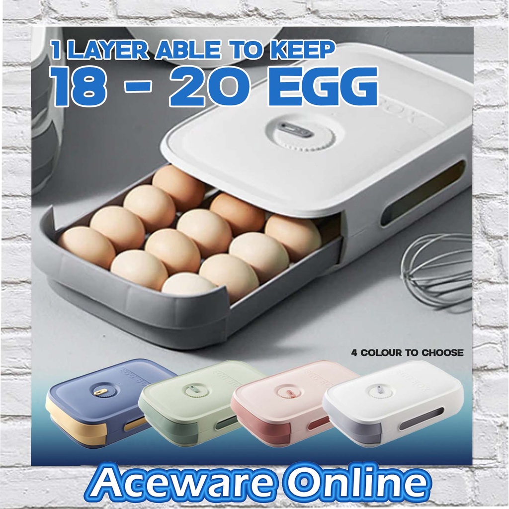 18-20 GRID EGG STORAGE BOX KITCHEN REFRIGERATOR ORGANIZER EGG CONTAINER ...