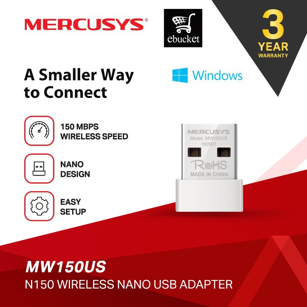 Mercusys MW150US Powered By TP-Link Wireless N150 Nano USB Wireless ...