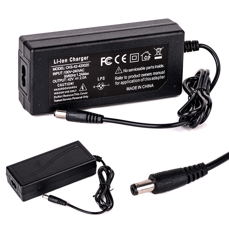 42V 2A Adapter Charger Two-wheel Self-Balanced for 36V Li-ion Lithium ...