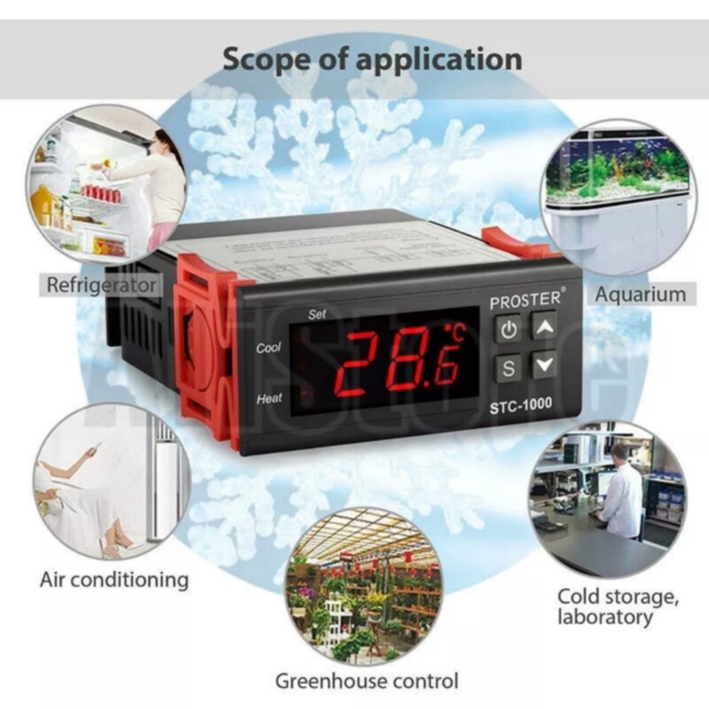 ALi STC-1000 LED Digital Thermostat Incubator Temperature Controller Thermoregulator Relay ...