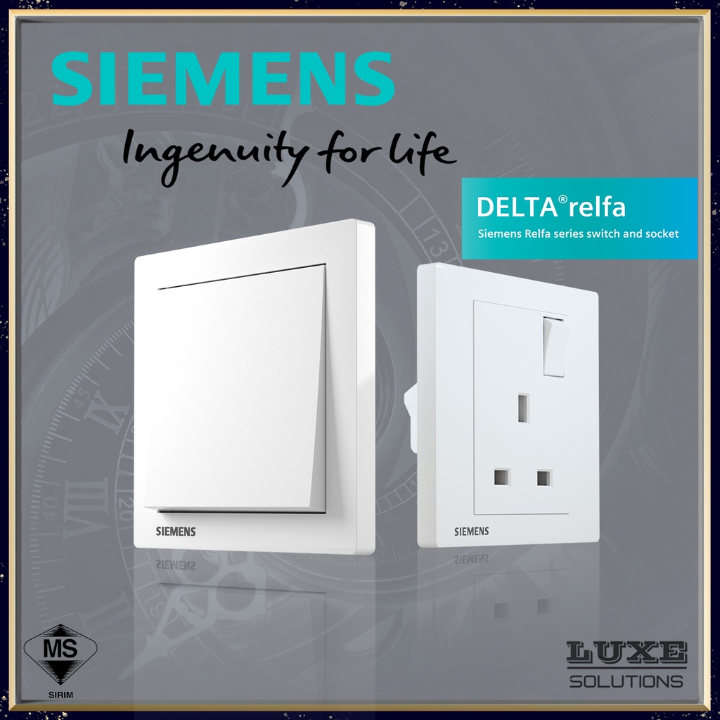 Original Authentic SIRIM SIEMENS DELTA® Relfa Series WHITE Switch ...