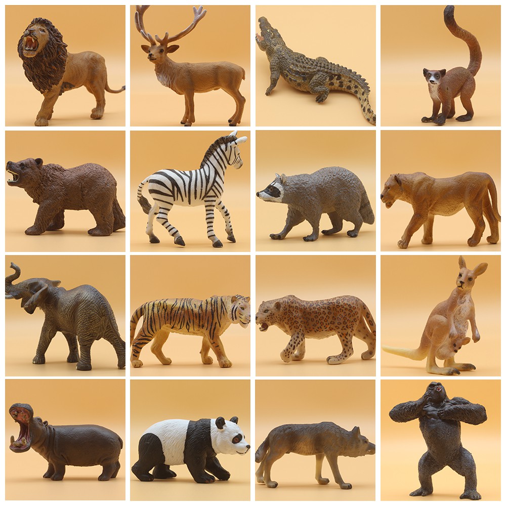 Wild Animals Simulation Lion Tiger Wild Cheetah Wolf Action Figure ...