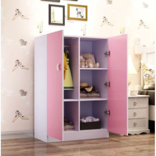 Solid Wood Children Kids Wardrobe Closet Almari Baju Kanak Kanak Cantik ...