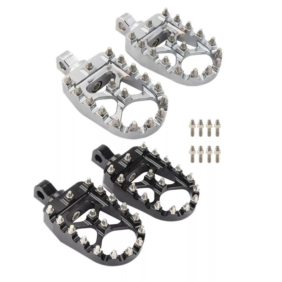 MX Foot Pegs Motorcycle Wide Fat Footpegs Bobber 360 Roating Rear ...