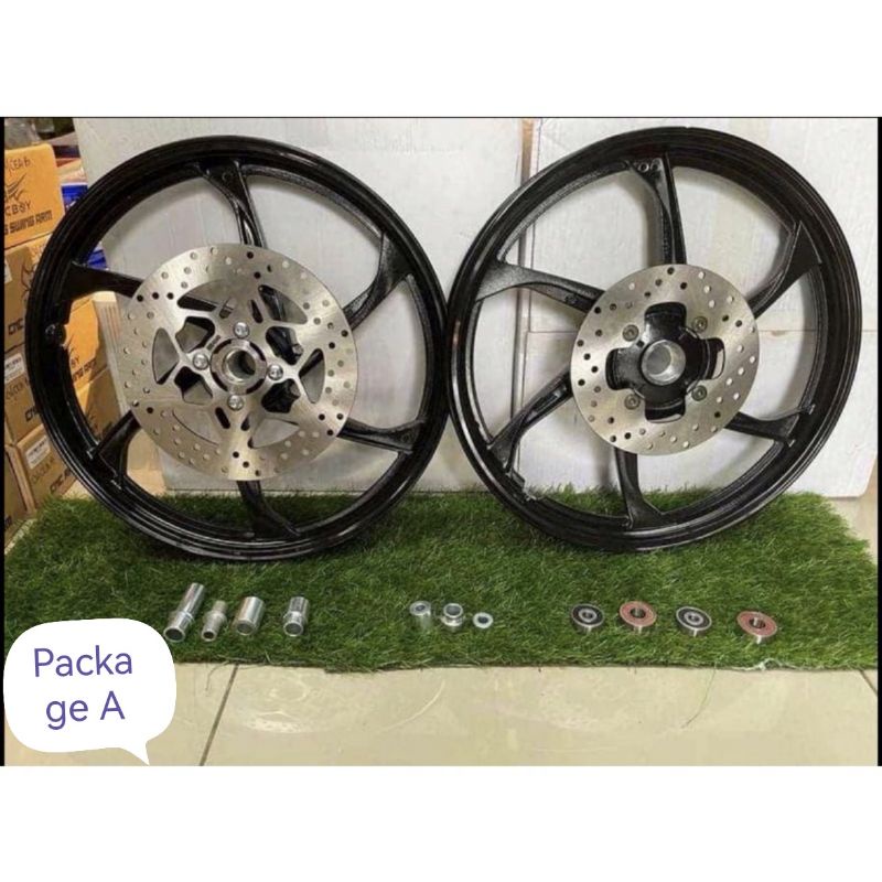 YAMAHA SPORT RIM ENKEI 3 BATANG / 6 BATANG PNP Y15 Y16 RS150 RSX150 FULL SET BLACK / WHITE ...