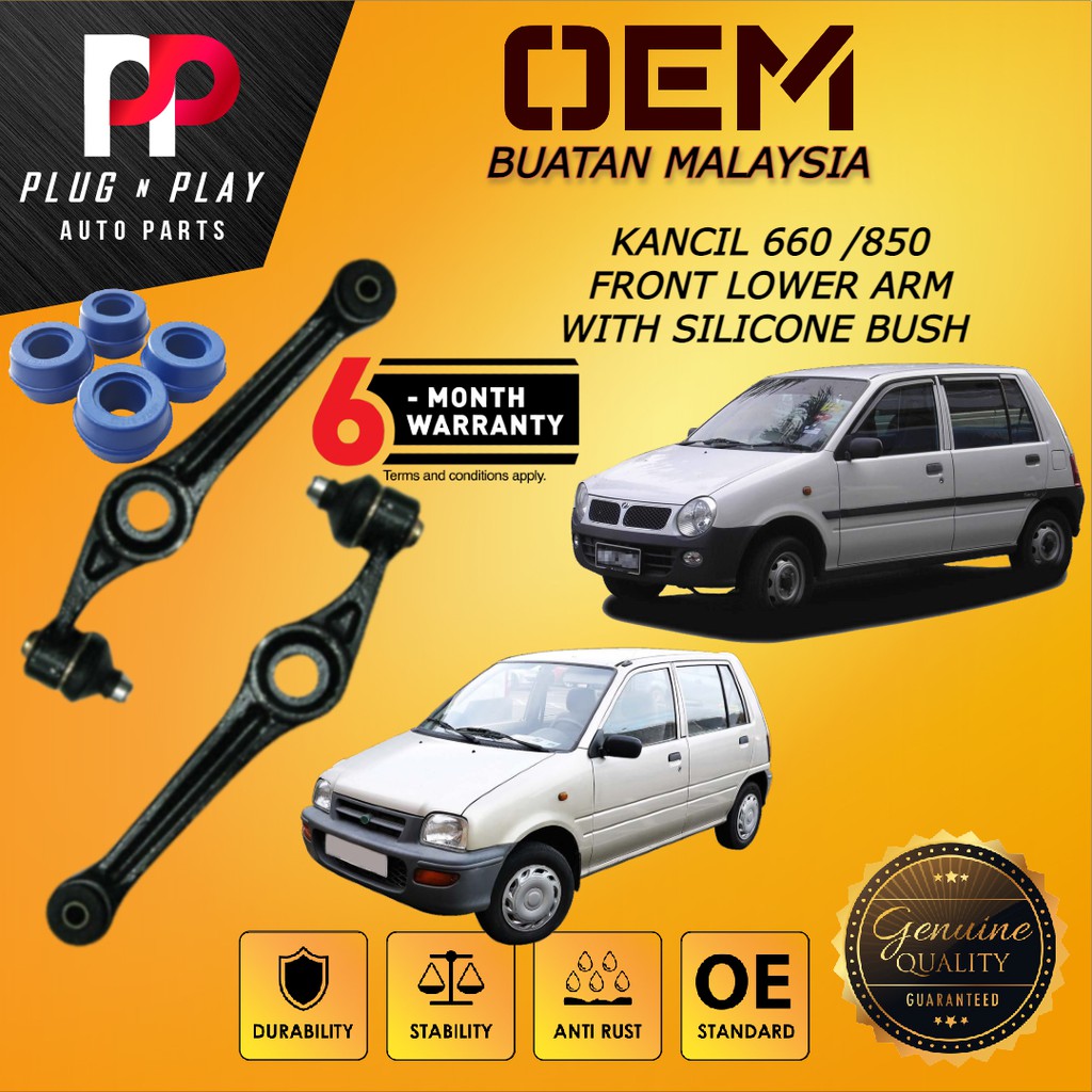 FRONT LOWER ARM WITH SILICONE BUSH - PERODUA KANCIL 660 / 850 (1 LOWER ...