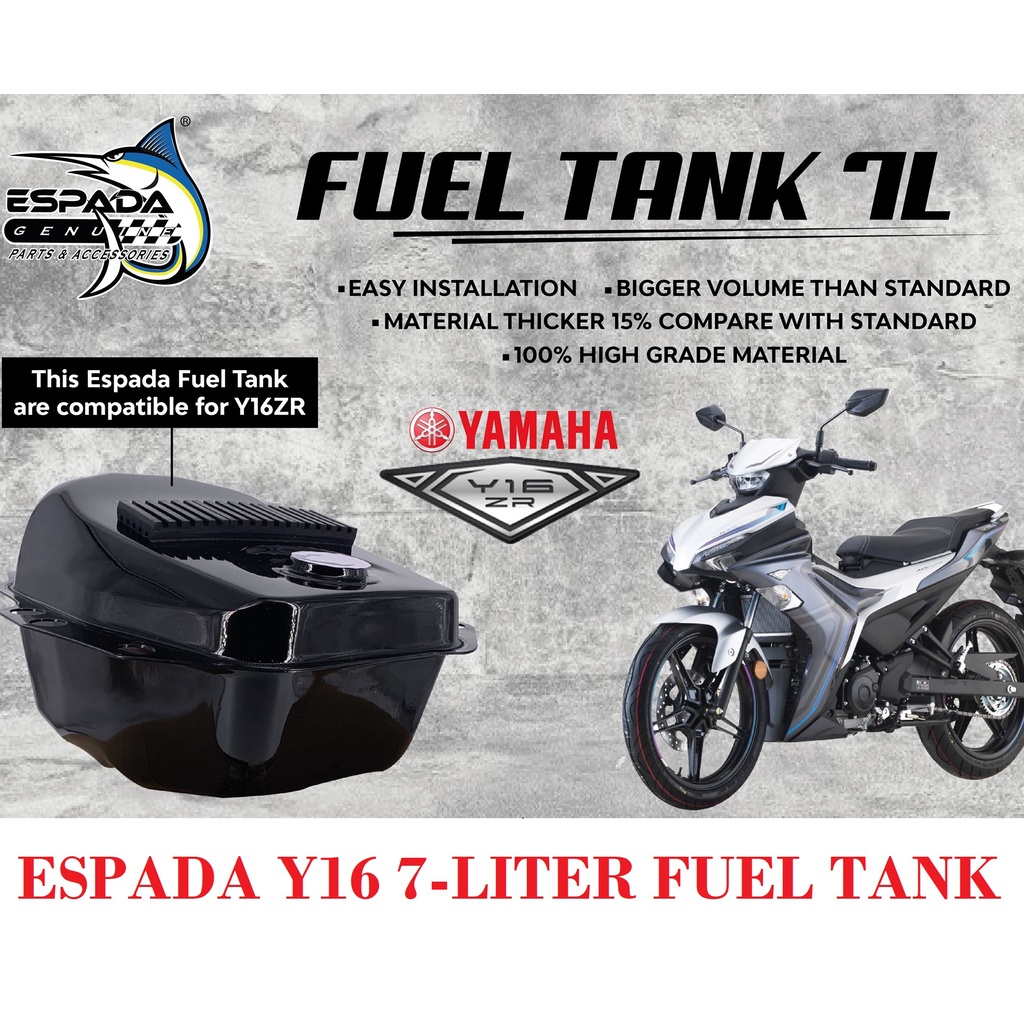 ESPADA YAMAHA Y16 Y16ZR 7 LITER FUEL TANK EXTRA BIG TANK (STANDARD TANK ...