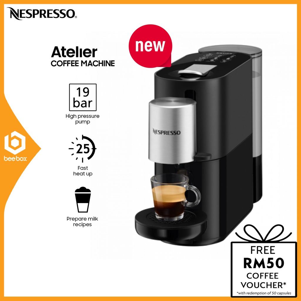 Nespresso Atelier S85-SG-BK-NE Automatic Capsule Coffee Machine ...