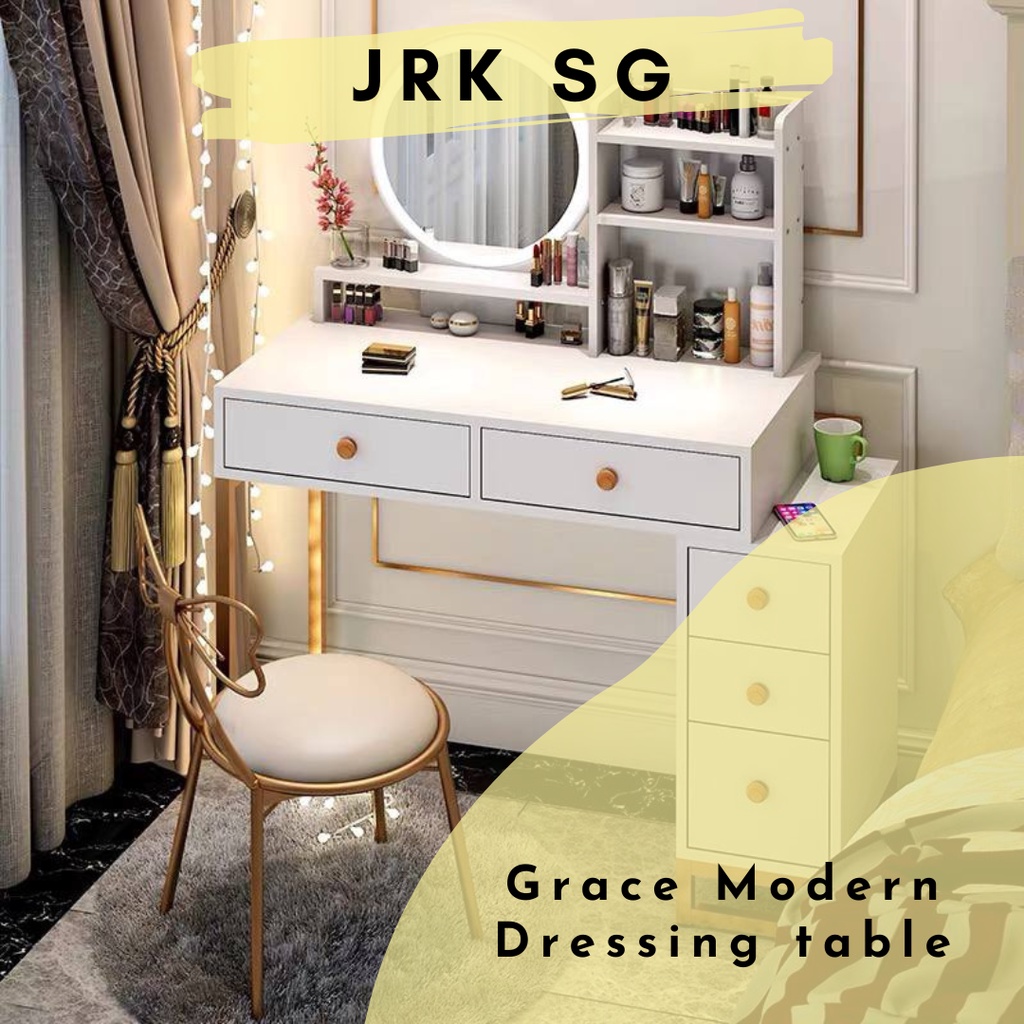 Grace Modern Dressing table with Retractable cabinet/ Vanity set ...