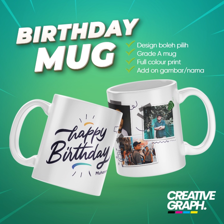 🔥 Mug Birthday | Cawan Hari Jadi | Siap Design | Shopee Malaysia