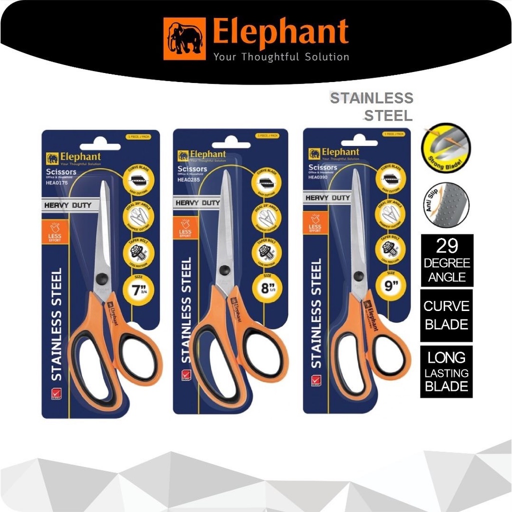 ELEPHANT HEAVY DUTY STAINLESS STEEL SCISSOR/ OFFICE & HOUSEHOLD ...
