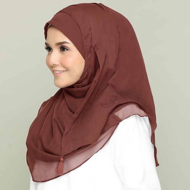 Bokitta Chic Basic Maroon pinless hijab | Shopee Malaysia