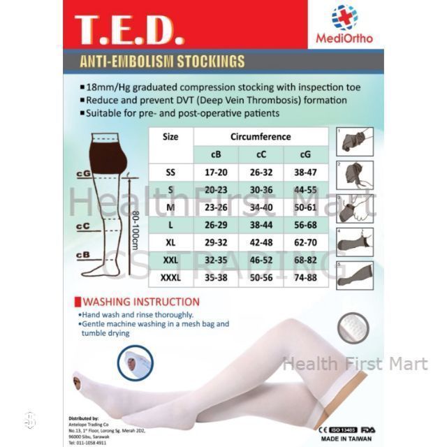 【PREMIUM 】 MEDIORTHO ANTI EMBOLISM COMPRESSION STOCKINGS TED TAIWAN ...