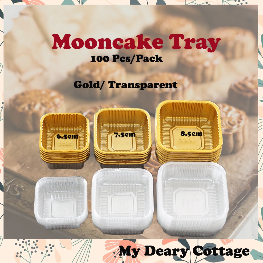 100 Pcs Mooncake Tray Stackable 50g/80g/100g Mooncake Seal Plastic Bag ...