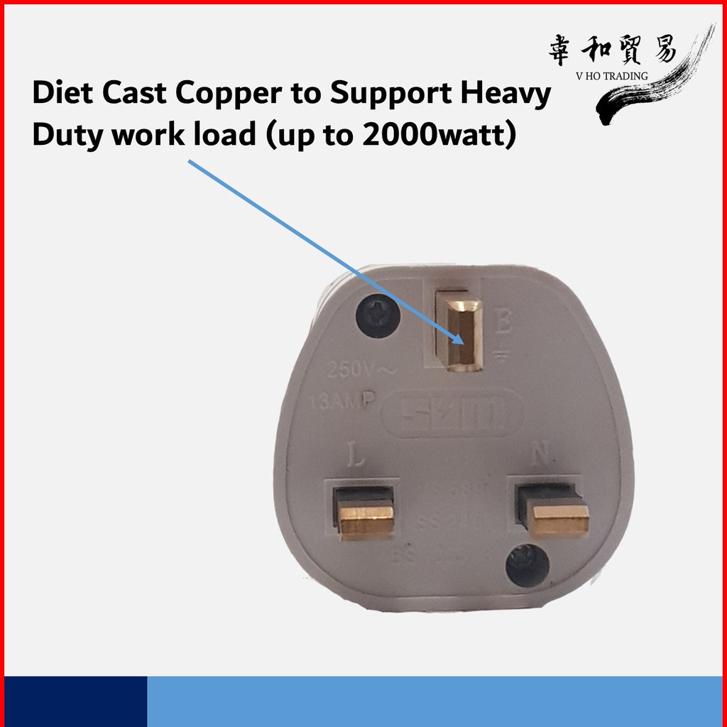 [VHO] SUM Universal Adapter Adaptor China Plug 2 Pin To 3 Pin Plug ...