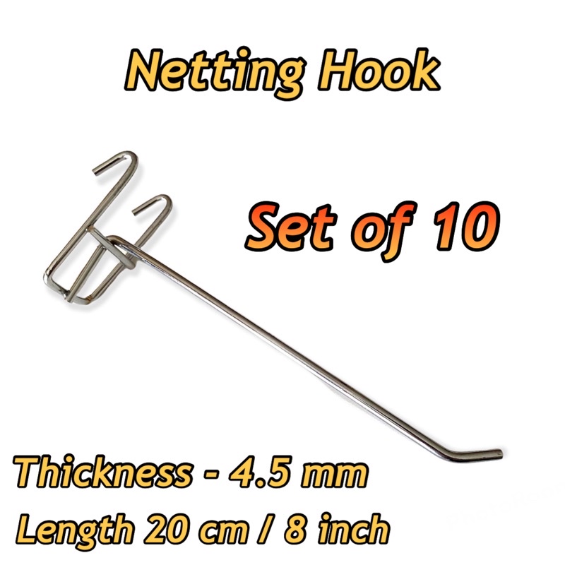 10 pc of Chrome Netting Hook - Use it to organize anything on a netting ...