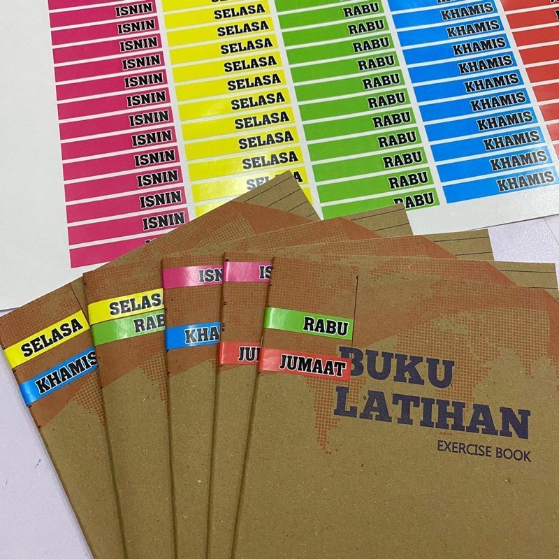 Pelekat Label Hari Buku Latihan / Day Label Sticker for Exercise Book ...