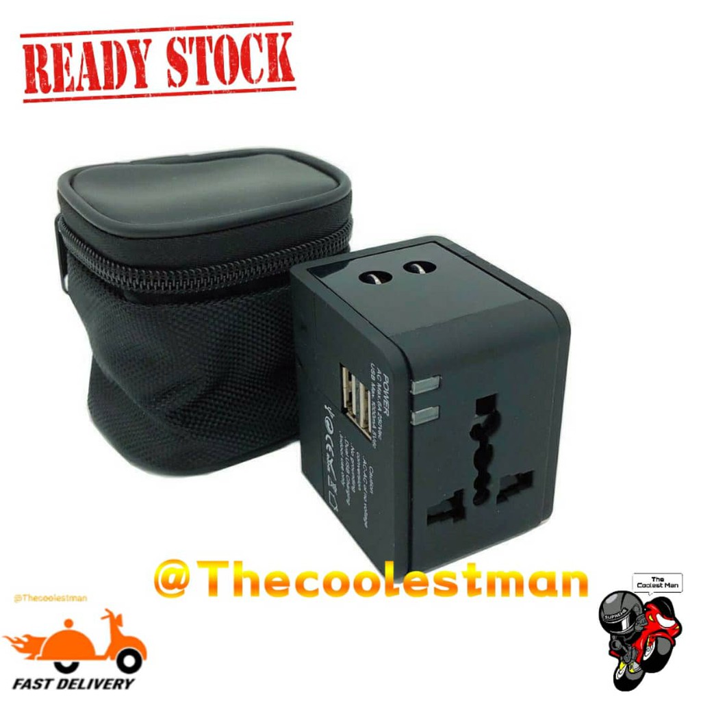 🔥READY STOCK ️ 🔥2 USB 2.1A Universal International World Travel Multi ...