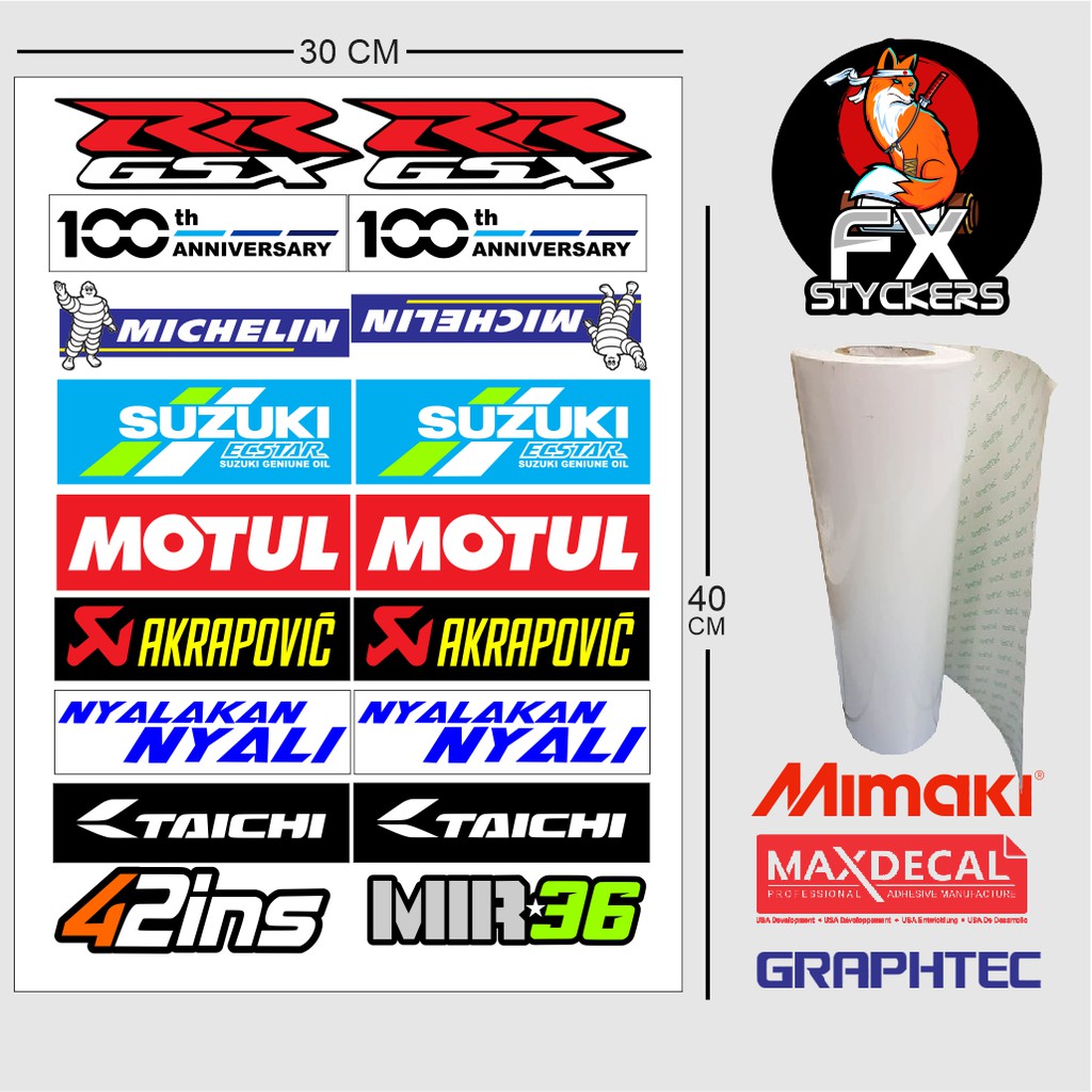 Fx Sticker Pack Motorcycle Racing Decal For Suzuki Motogp 2020 | Shopee ...